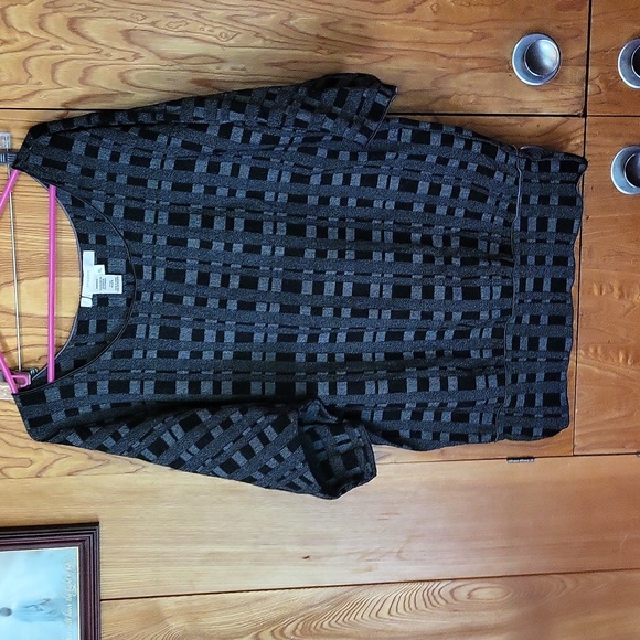 Studio M | Tops | Nwt Studio M Black And Charcoal Blouse | Poshmark